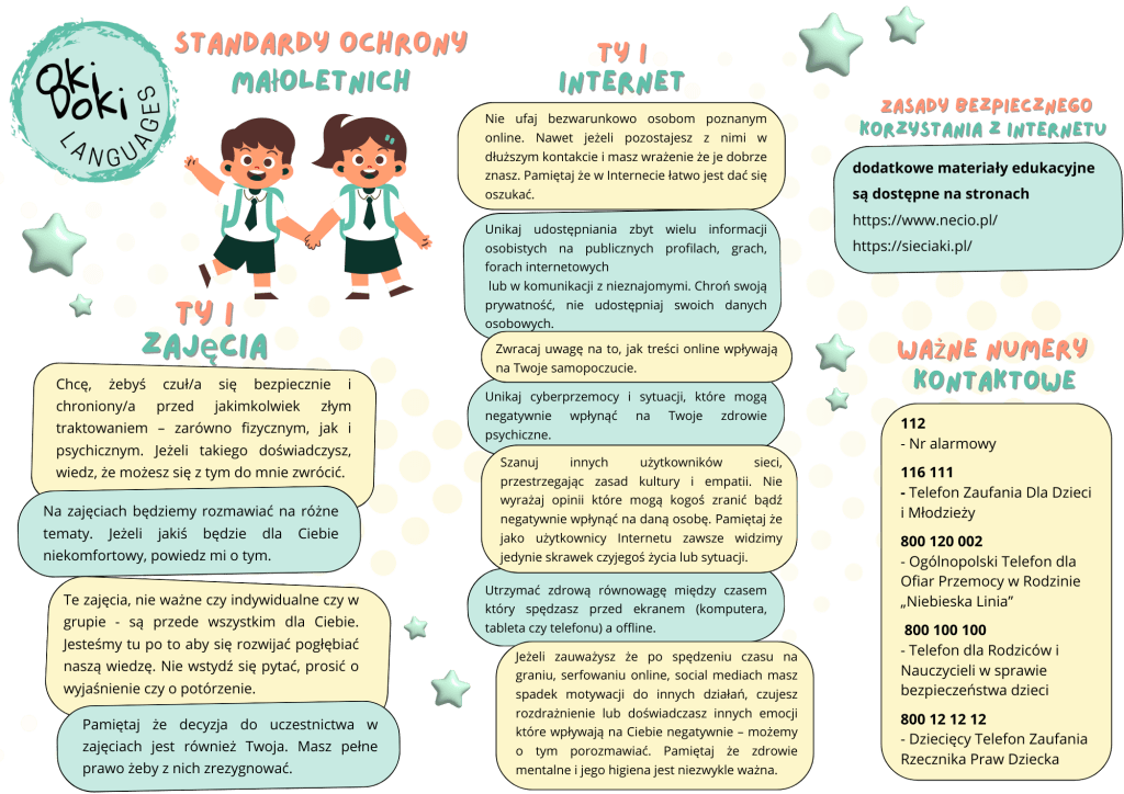 Standardy ochrony małoletnich - Oki Doki Languages